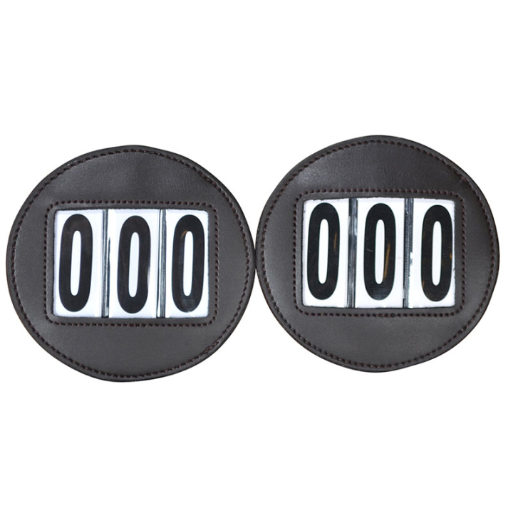 Hansbo Sport Nummerlapp HS Vegan Leather 2-pack Brun → Horseonline